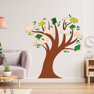 Library Tree Wall Art Decals, Library Wall Decal, Education Decals ...