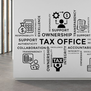 Tax Wall Decor Office Wall Decal Idea Teamwork Business Worker Inspire ...
