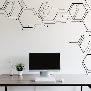 Circuit Board Wall Decal, Technology Vinyl Wall Art Decals, Company ...