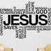 Jesus Word Cloud, Religious Wall Sign, Christian Wall Words, Church ...