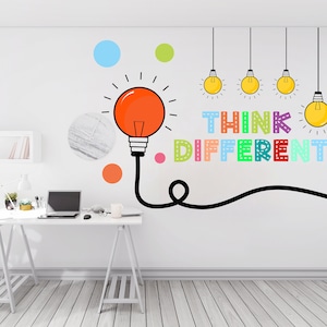 Think Different Office Wall Decal Idea Teamwork Business Worker Inspire ...
