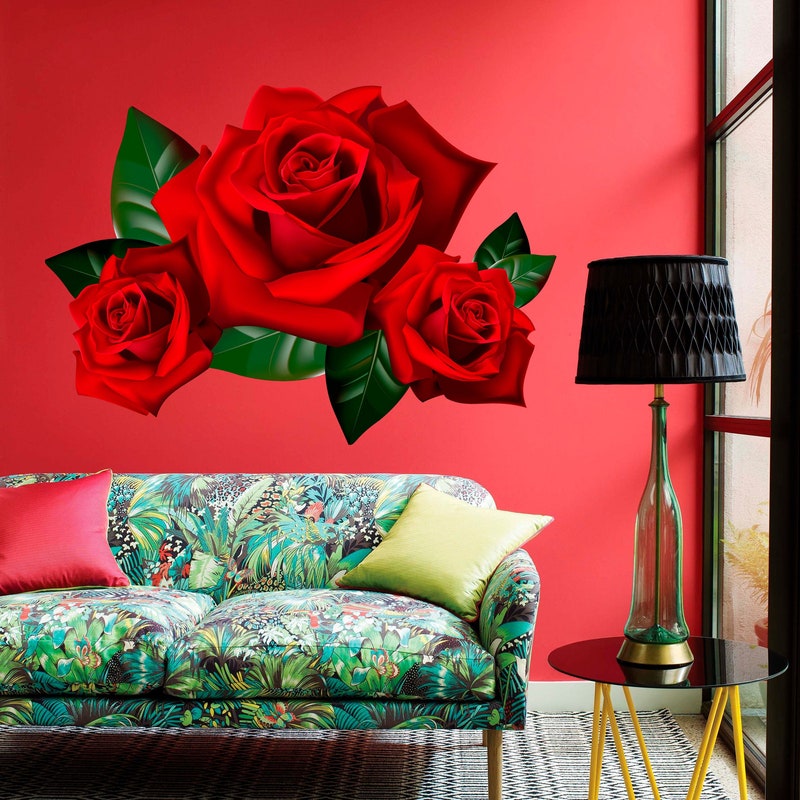 Red Rose Wall - Etsy