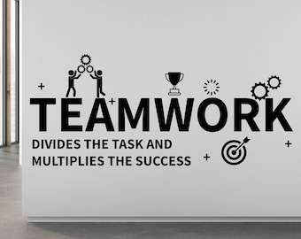 Teamwork Office Wall Decal Idea Teamwork Business Worker Inspire Office ...