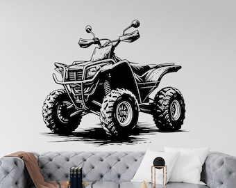 ATV Rider Wall Decal, ATV Racing Wall Decor 4x4 Wheel Racing Bedroom ...
