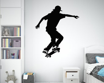 Wall Decal SKATEBOARDER Skate Wall Art Stickers Skateboard Decals ...