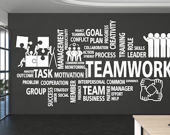 Teamwork Office Wall Decal Idea Teamwork Business Worker Inspire Office ...