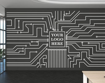 Circuit Board Binary Code Wall Decal, Technology Vinyl Wall Art Decals ...