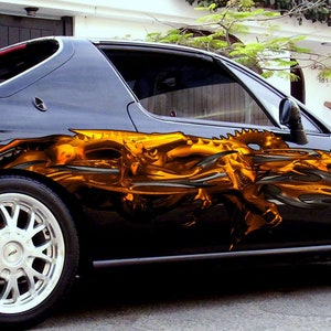 Golden Dragon Car Wrap, Tribal Dragon Car Decal, Tribal Dragon Car ...