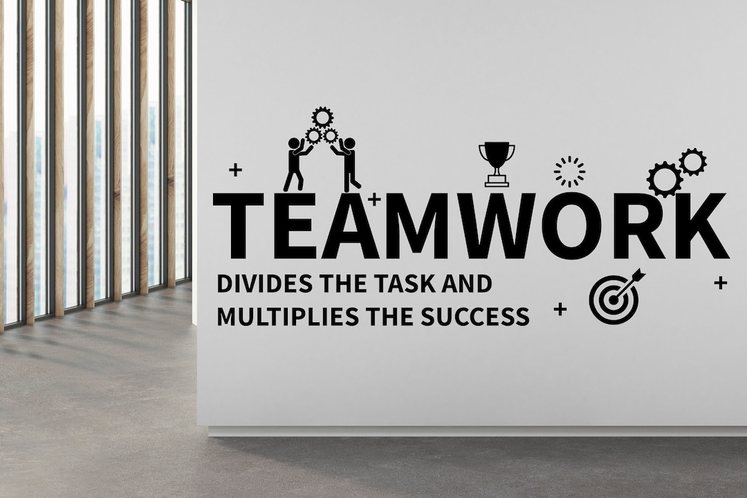 Teamwork Wall Decor Office Wall Decal Idea Teamwork Business Worker ...