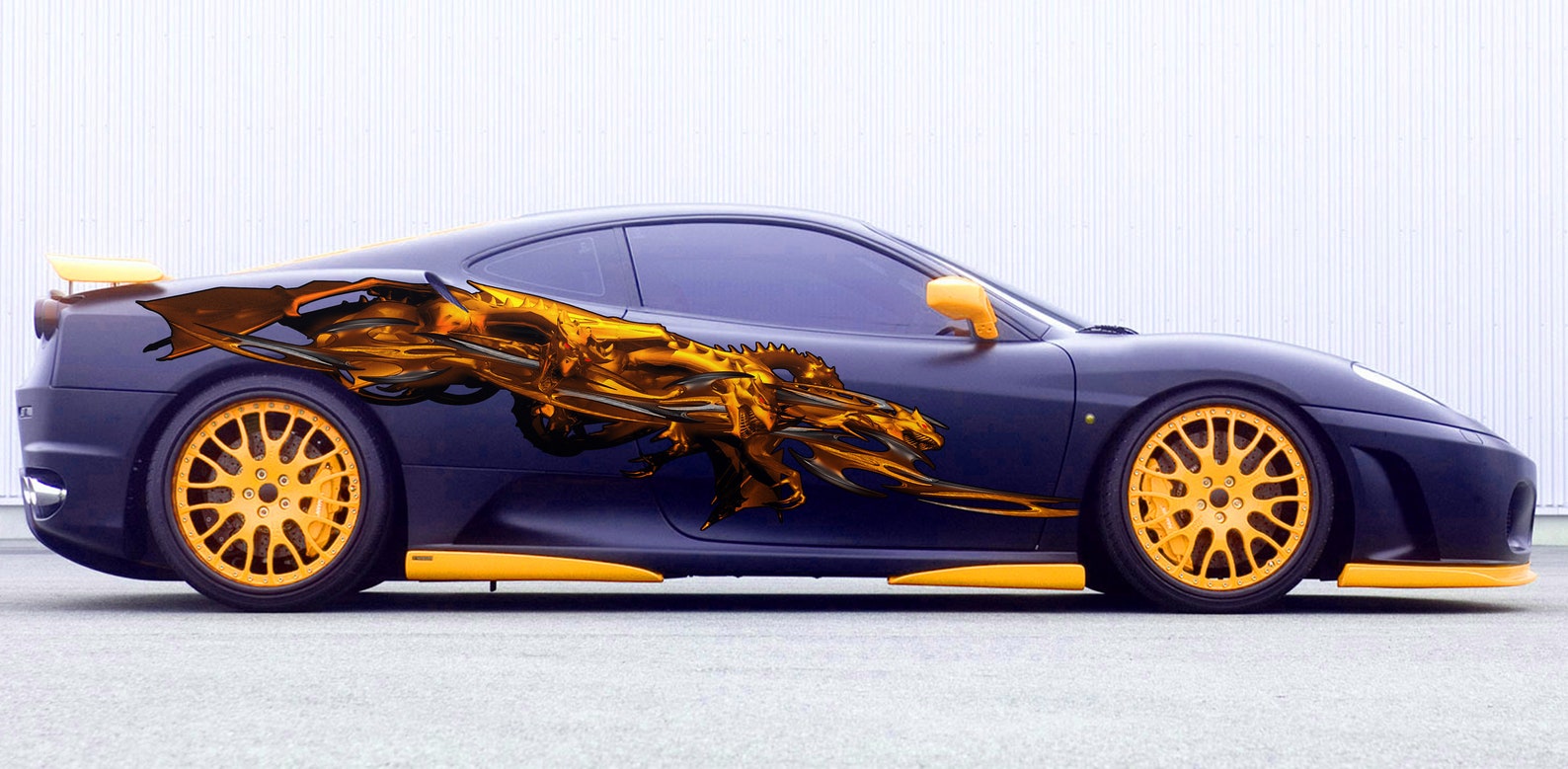 Golden Dragon Car Wrap Tribal Dragon Car Decal Tribal Dragon - Etsy