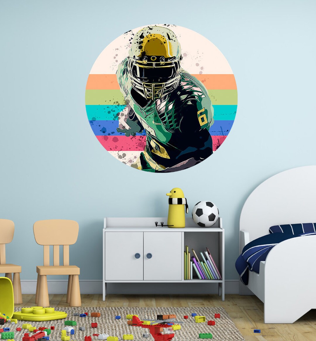 Football Player Sticker, Football Player Decal, Football Player Wall ...