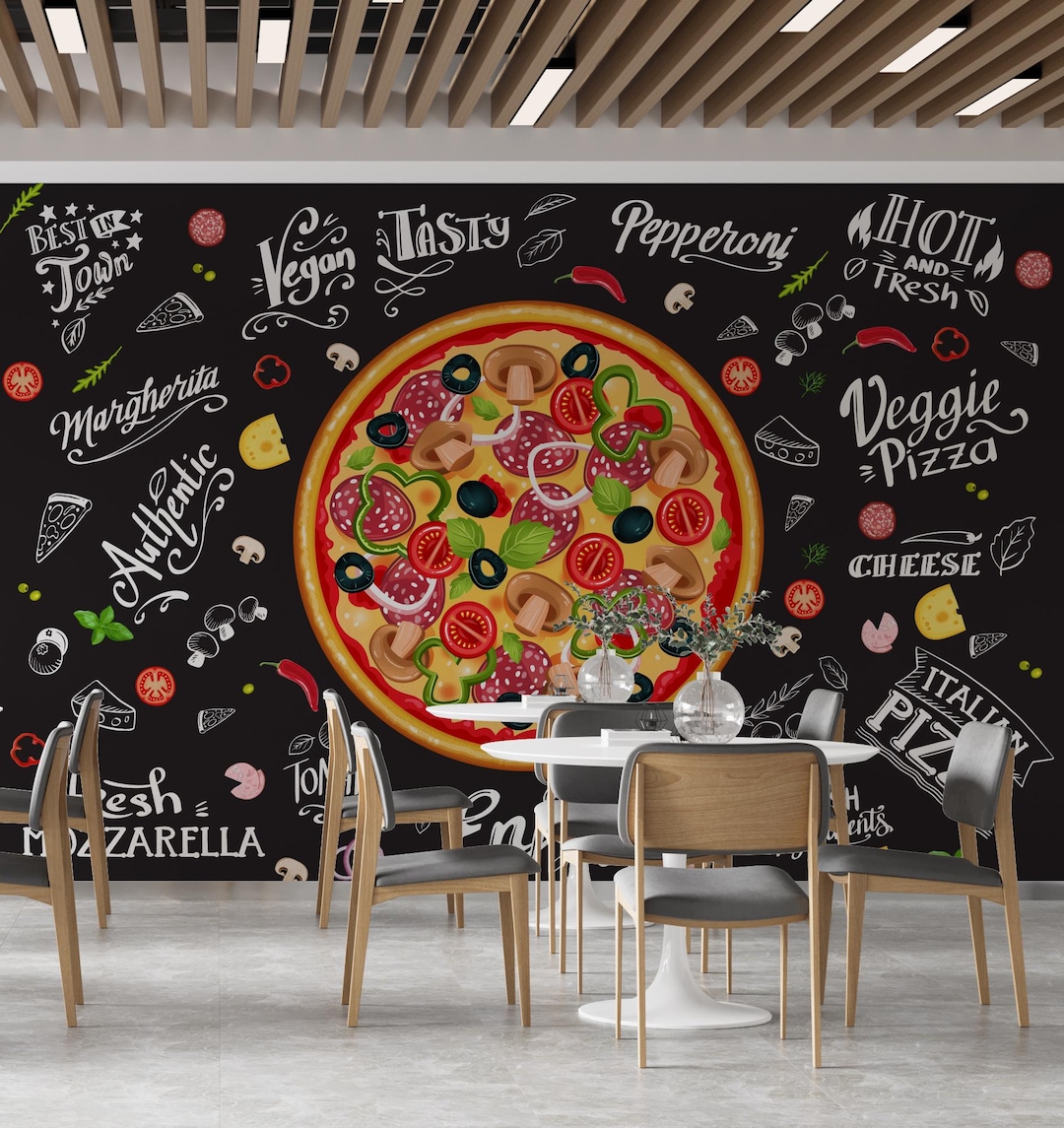 Pizza Restaurant Wall Graphics Peel and Stick Wallpaper Italian ...