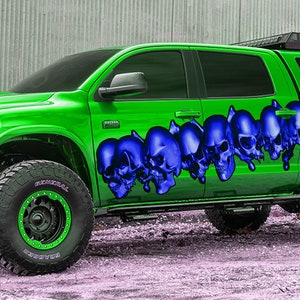 Skulls Truck Side Full Color Vinyl Sticker, Skulls Truck Vinyl Side ...