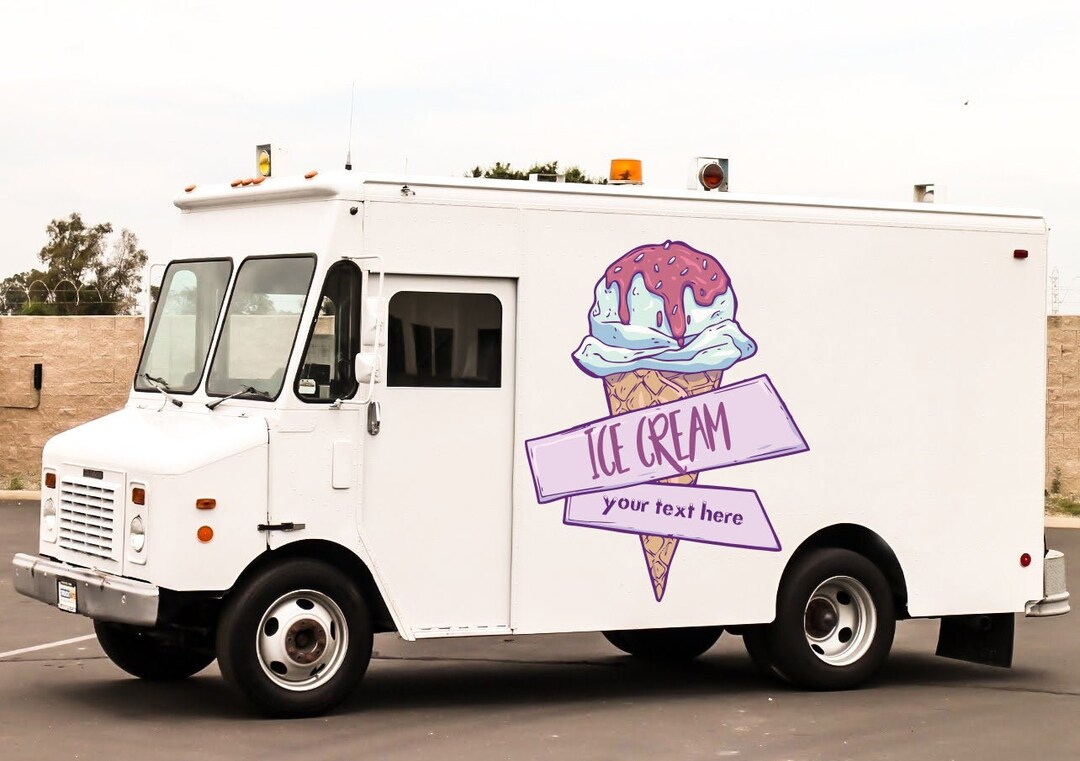 Ice Cream Truck Sticker, Ice Cream Logo Decal, Car Decals, Custom ...