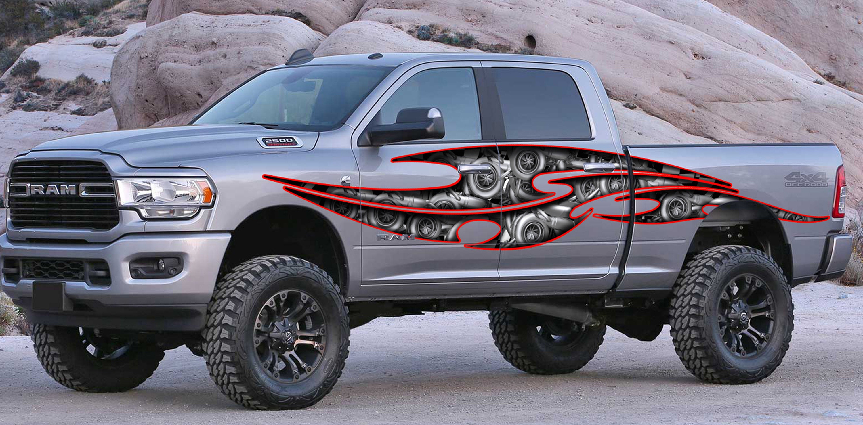 Ripped Metal Turbocharged 3D Car Graphic Full Color Car Side - Etsy