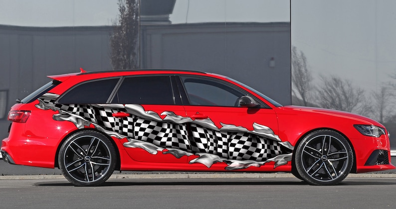 3D Checkered Flag Car Wrap Racing Flag Car Decal Ripped - Etsy
