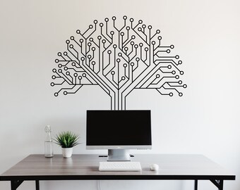 Circuit Board Wall Decal, Technology Vinyl Wall Art Decals, Company ...