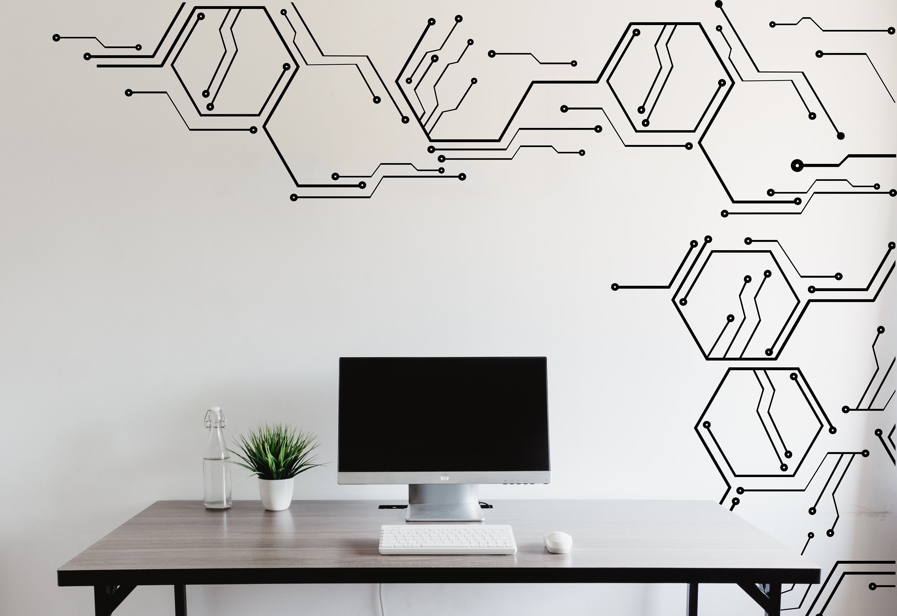 Circuit Board Wall Decal, Technology Vinyl Wall Art Decals, Company ...