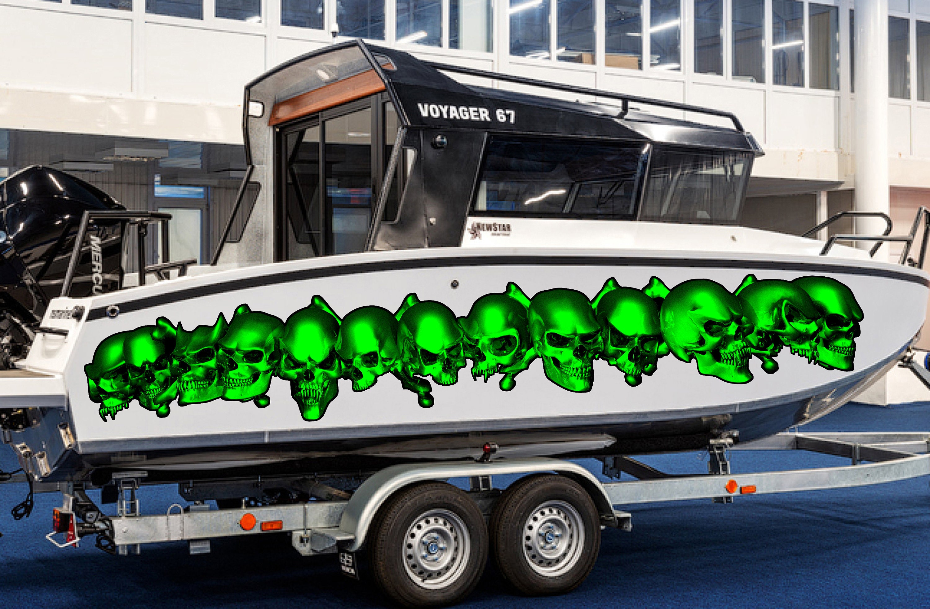 Pirate Skulls Boat Wrap Full Color Cigar Boat Graphics Vinyl - Etsy
