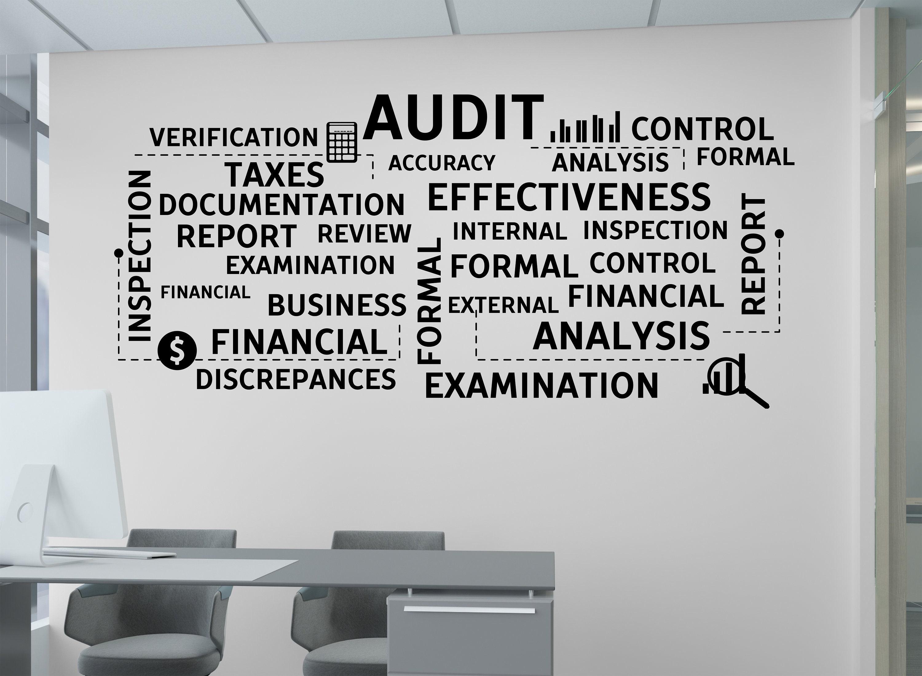 Audit Wall Decor Office Wall Decal Accounting Financial Teamwork ...