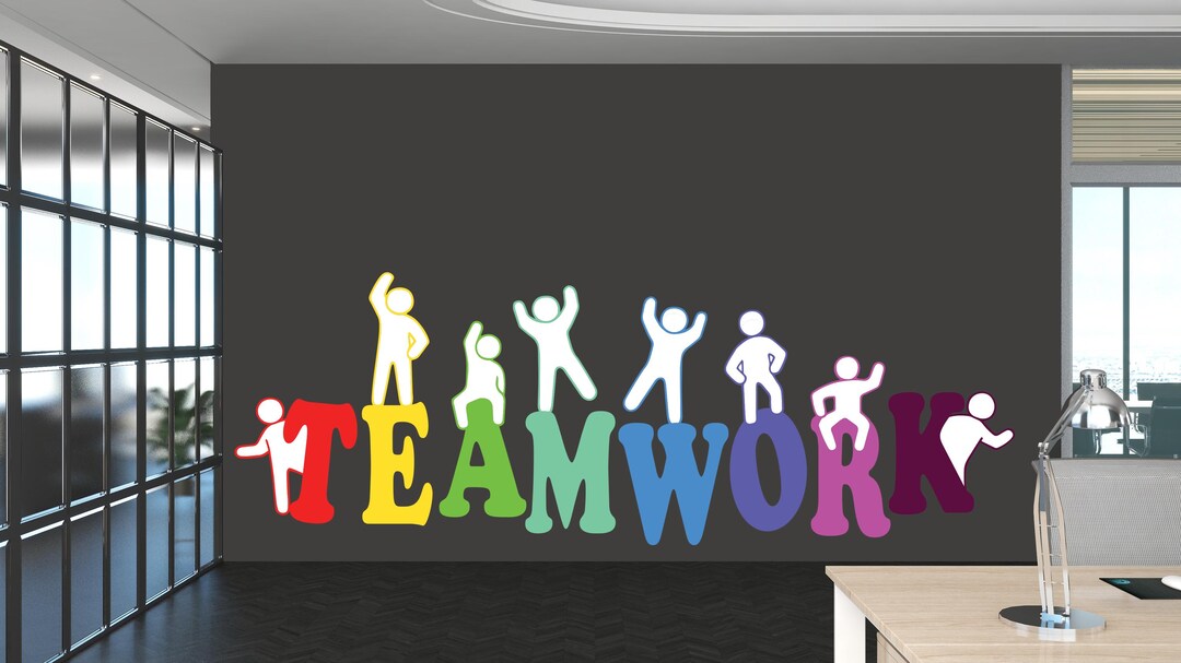 Teamwork Office Wall Decal Idea Teamwork Business Worker Inspire Office ...