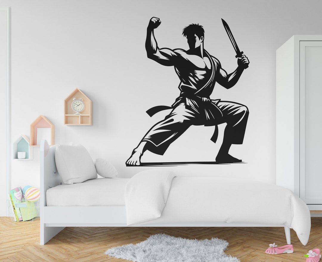 Ninja Wall Decor, Ninja Samurai Wall Decal, Japanese Warrior Ninja With ...