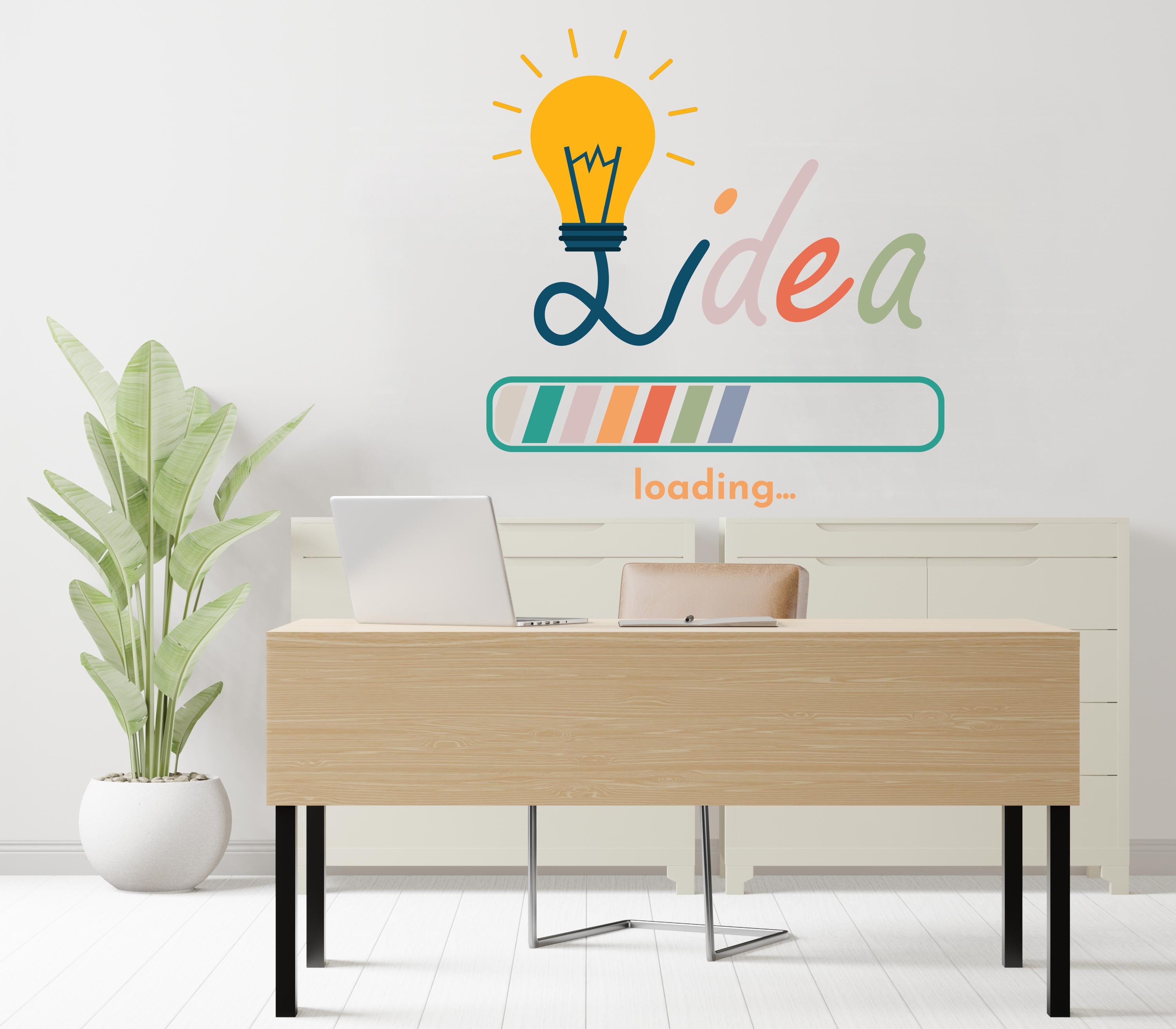 Idea Loading Office Wall Decal Idea Teamwork Business Worker Inspire ...