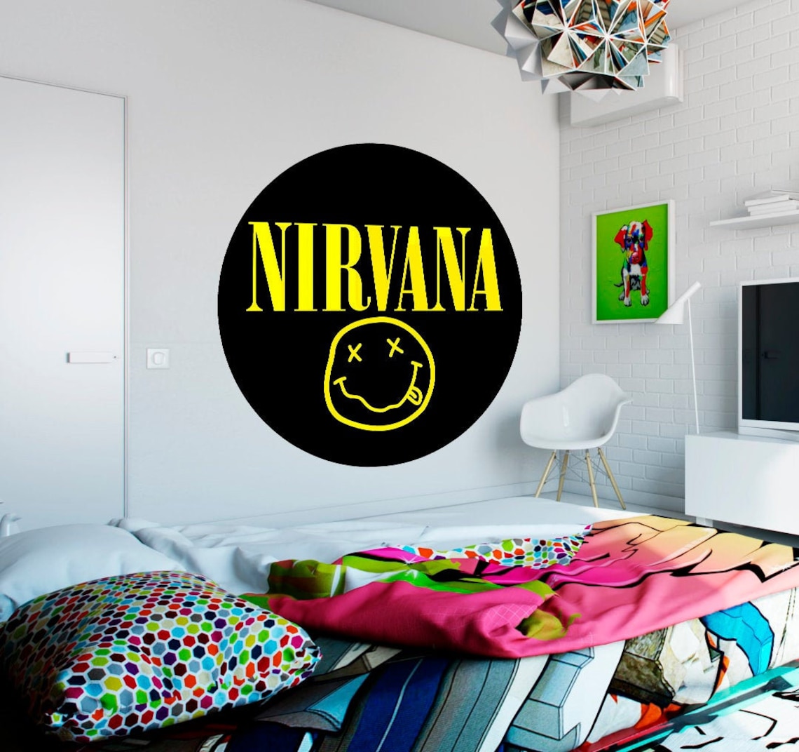 Nirvana Decal Nirvana Sticker Nirvana Wall Decor Nirvana - Etsy