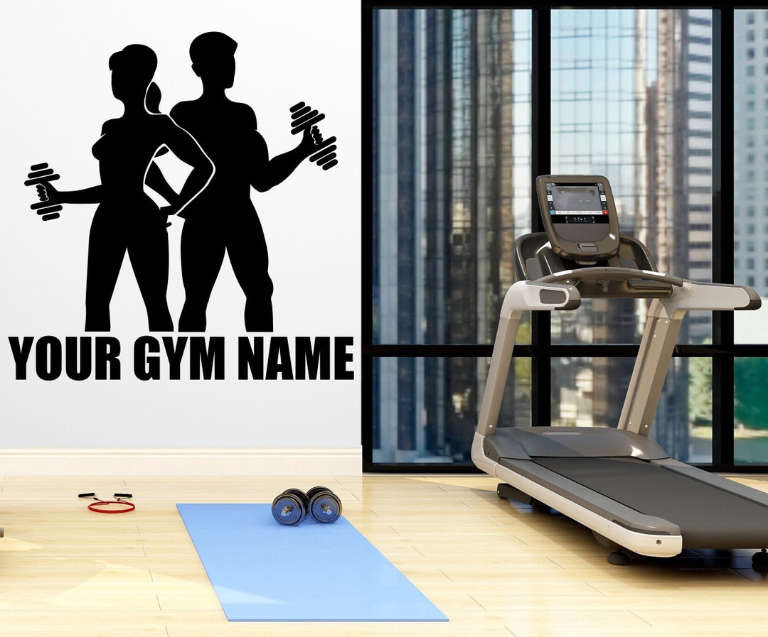 Gym Wall Decal Fitness Wall Art Custom Name Decor Crossfit Wall Decal ...