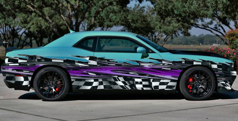 Checkered Flag Street Racing Car Vinyl Graphics Racing Flag - Etsy