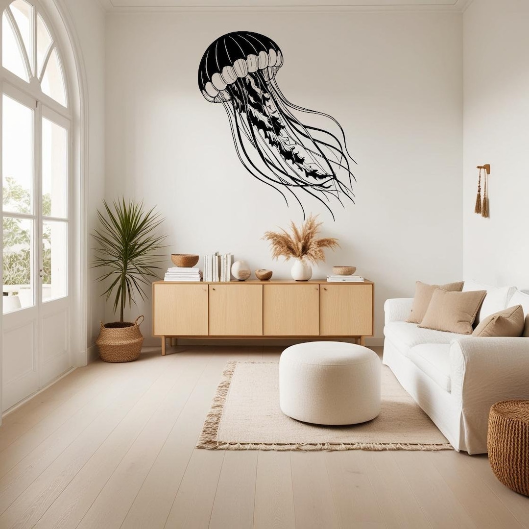 Jellyfish Wall Decal, Jellyfish Wall Art Modern Wall Stickers ...