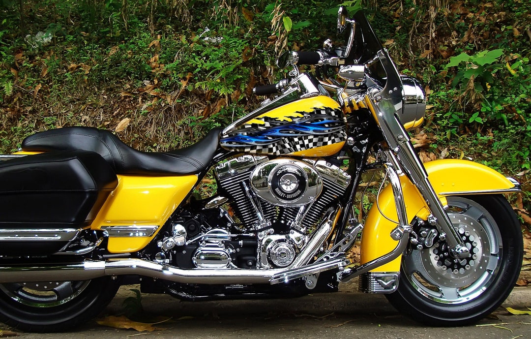 3D Checkered Flag Chopper Vinyl, Racing Flag Bike Graphics, Motorcycle ...