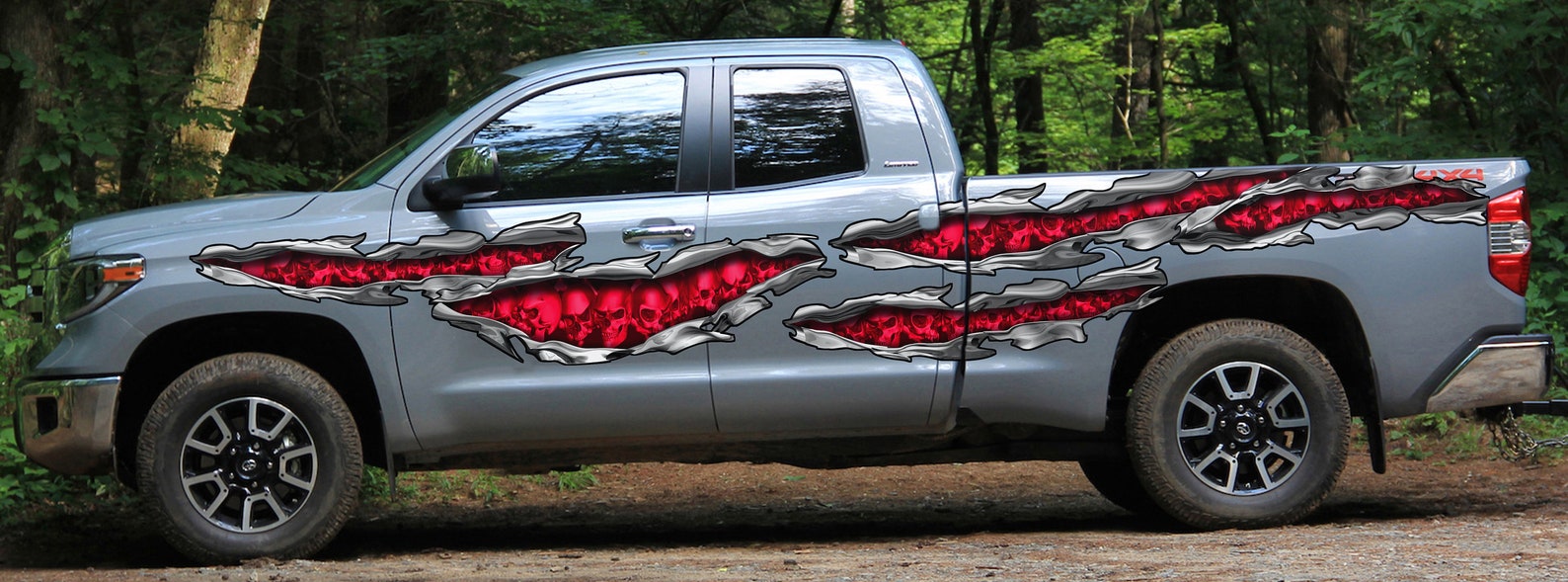 Skulls Truck Ripped Metal Graphics, Skulls Truck Wrap, Skull Truck Side ...
