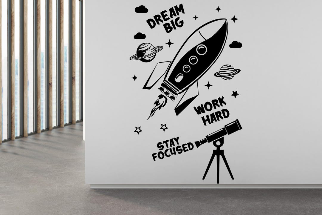 Dream Big Wall Decal Work Hard Wall Decal Stay Focused Wall Decor ...