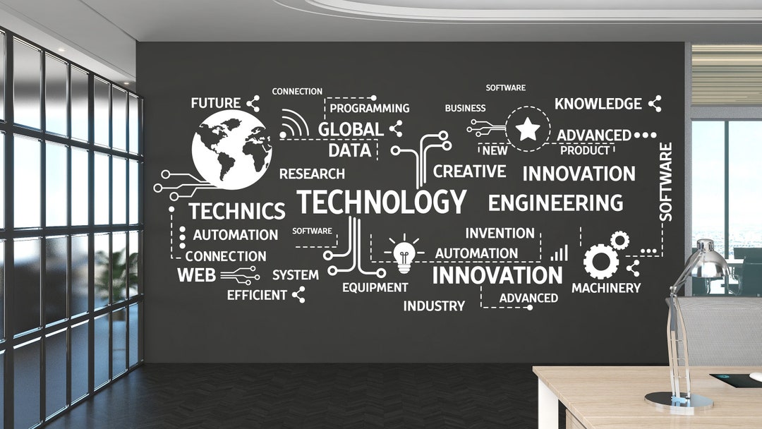 Technology Vinyl Wall Art Decal, Circuit Board Wall Decal, Office Wall ...