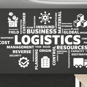 Logistics Wall Decal Planning Management Transport Inventory Packaging ...