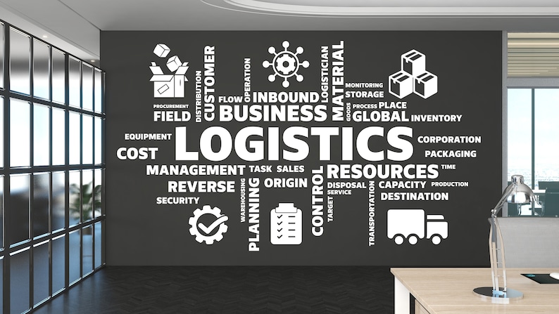 Logistics Wall Decal Planning Management Transport Inventory Packaging ...