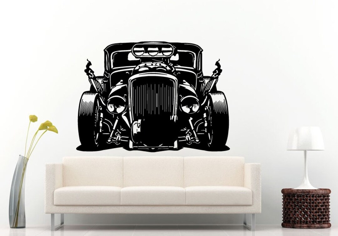 Hot Rod American Muscle Car Racing Sports Vehicle Wall Decal Vinyl ...