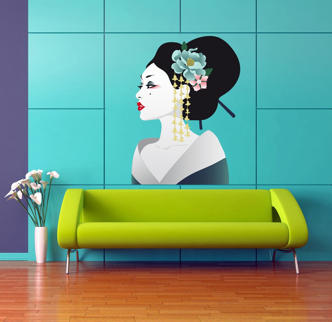 Geisha Wall Art Geisha Wall Decor Geisha Sticker Geisha | Etsy