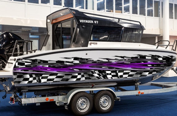 Racing Flag Yacht Vinyl Sticker 3D Checkered Flag Boat - Etsy
