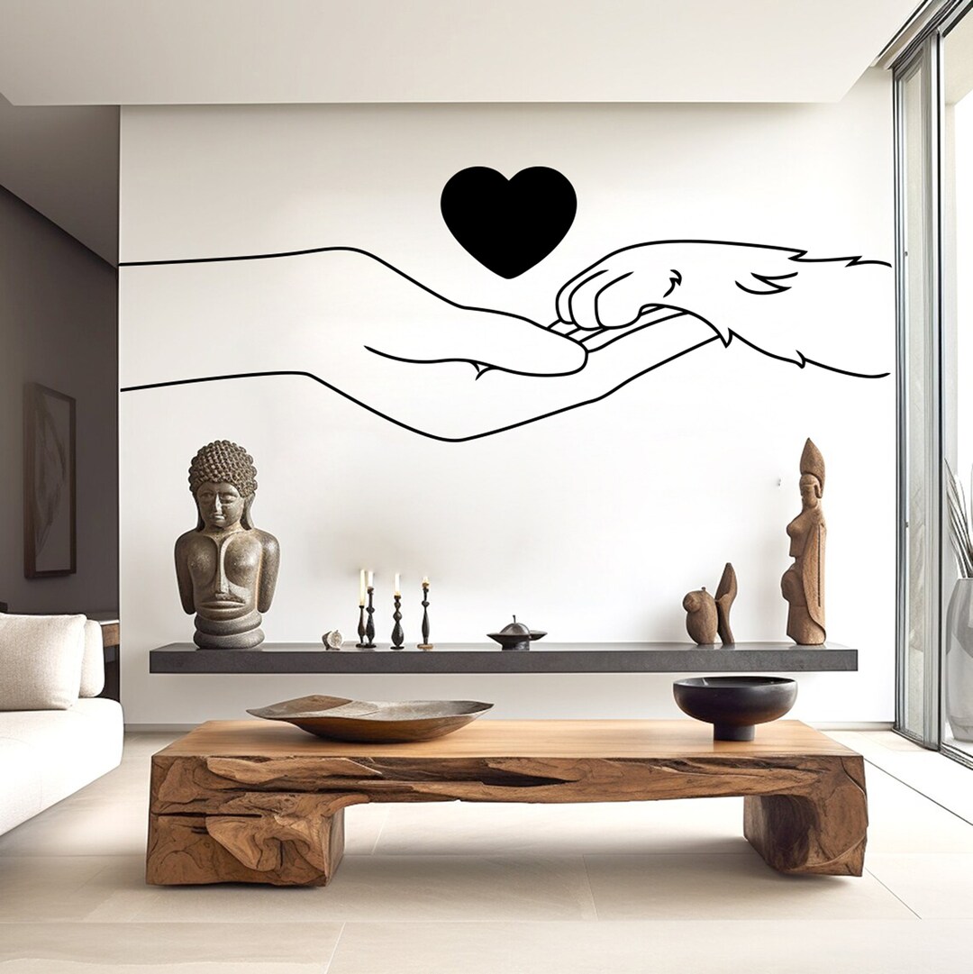 Hand and Paw Wall Decal Dad Dog Decor Dog Wall Art Decal Dog Lover ...