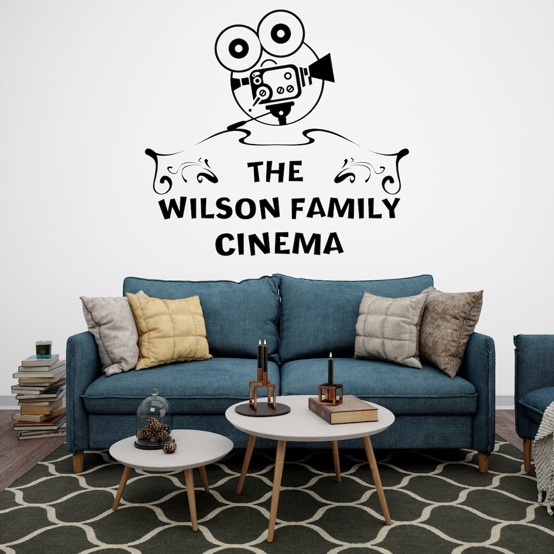 Home Cinema Wall Decal, Personalized Theater Room Decor, Family Room ...