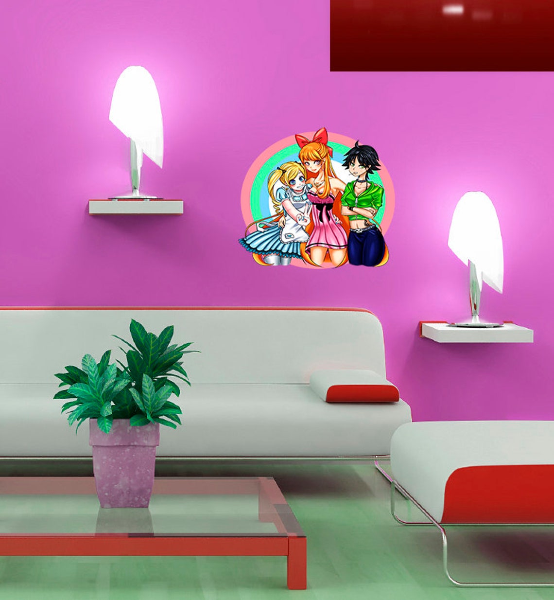 Anime Girls Wall Decal, Anime Girls Wall Sticker, Anime Girls Wall ...