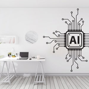 Technology AI Vinyl Wall Art Decal, Circuit Board Wall Decal, Office ...