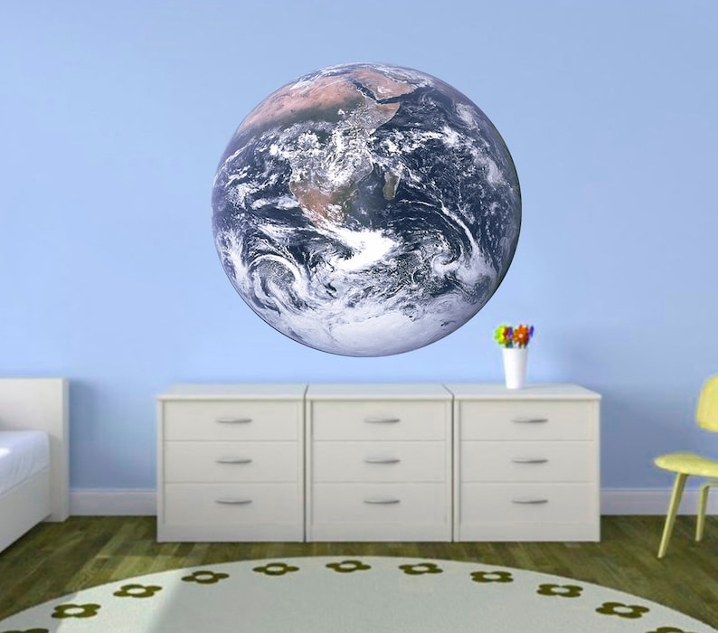 3D Earth Decal, 3D Earth Sticker, 3D Earth Wall Decor - Etsy