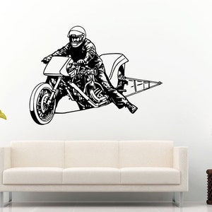 Drag Racing Motor Bike Motorcycle Chopper Bike Biker Racer Wall Decal ...