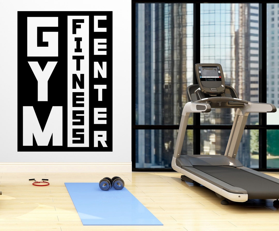 Gym Fitness Center, Workout Vinyl Gym Wall Decal, Gym Decal, Fitness ...