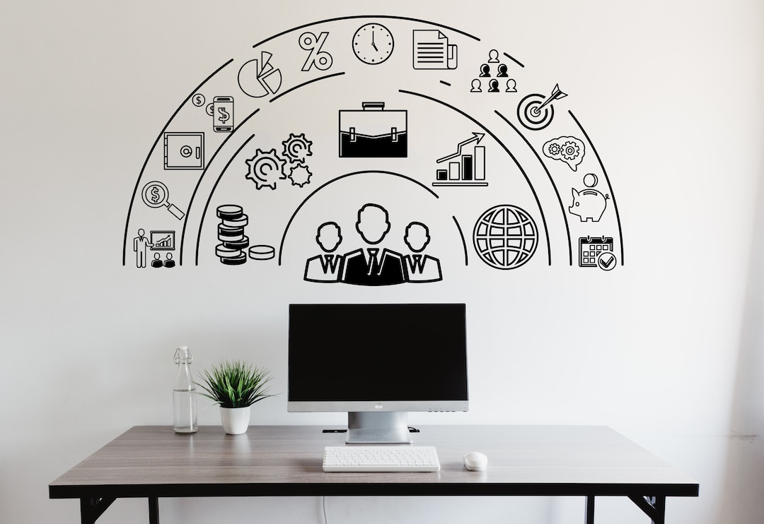 Finance Business Wall Decor Office Wall Decal Teamwork Growth Business ...