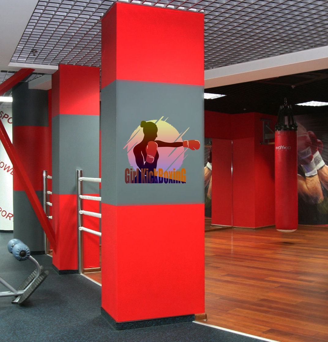 Girl Kickboxing Sticker Boxing Decal MMA Wall Art Fitness - Etsy