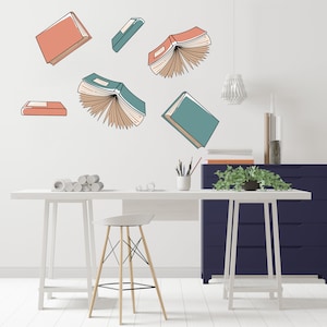 Library Vinyl Wall Art Decals, Books Wall Decor, Library Wall Decal ...